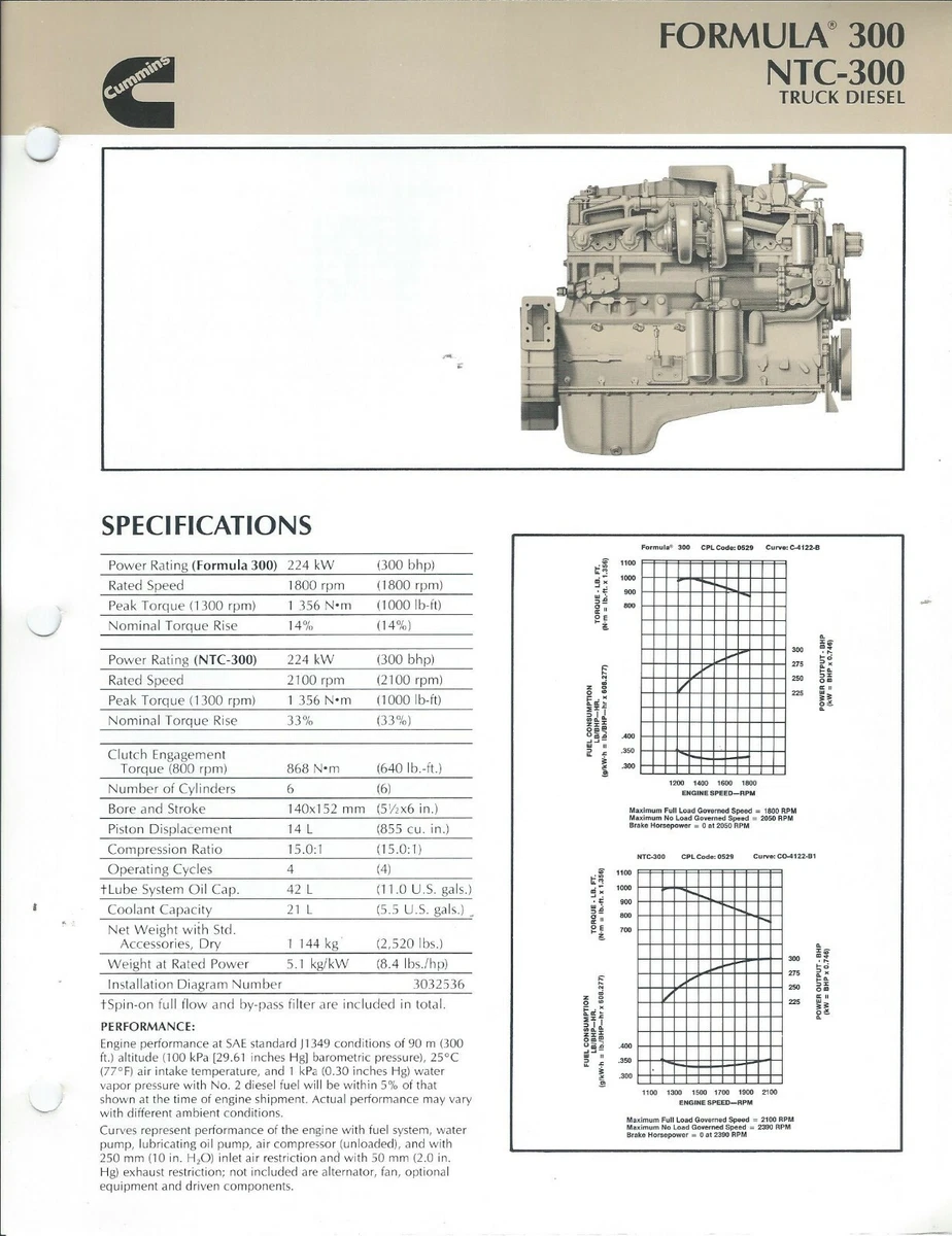 Ntc 300 Cummins Engine Model