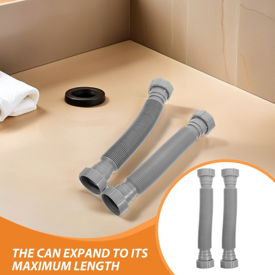 3pcs Sink Flexible Drainage Pipe - Expandable Bathroom Basin Waste Hose ...
