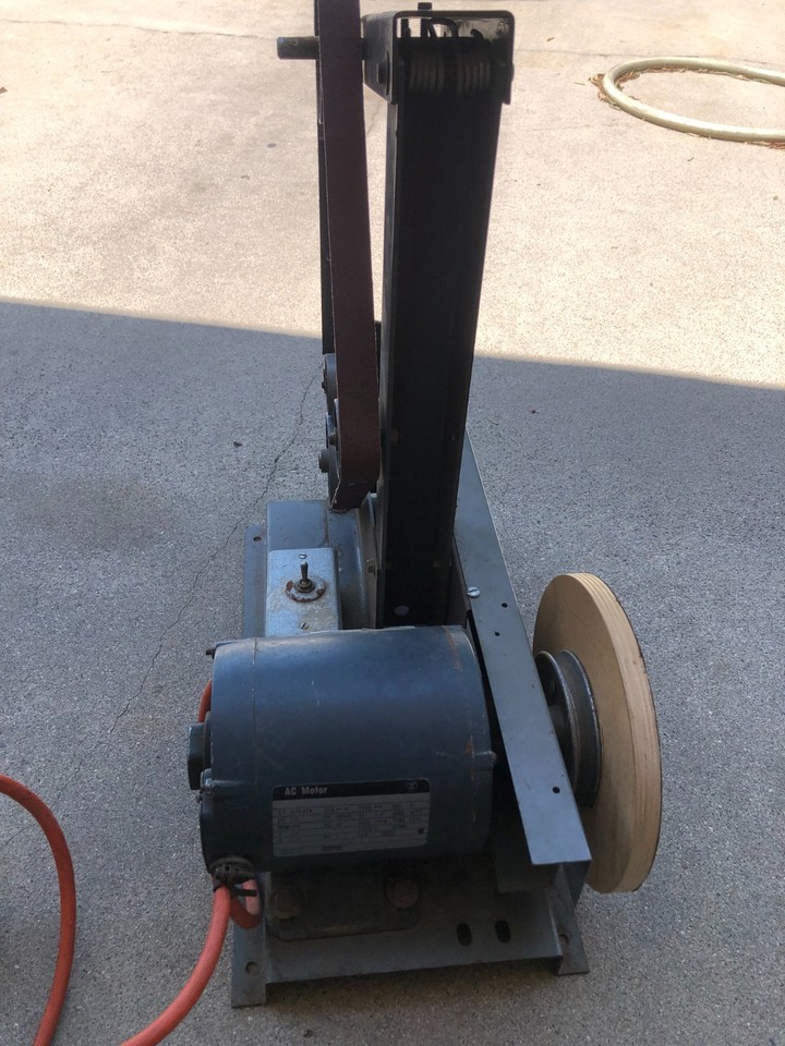 VINTAGE 42" Belt Sander Sander Grinder Dayton w/ Motor ...nice rig! 1 ...