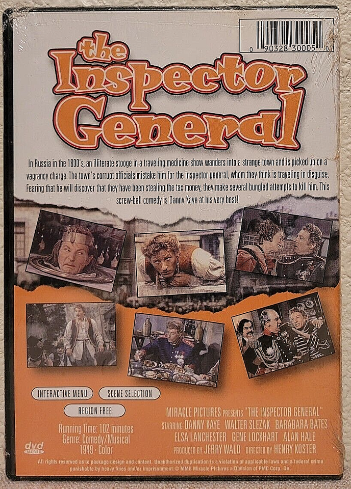 The Inspector General (DVD) Danny Kayne, Barbara Bates - Brand New ...