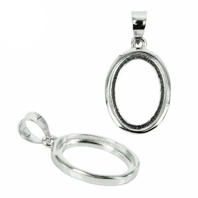 Oval Pendant Setting with Oval Bezel Mounting including Bail in ...