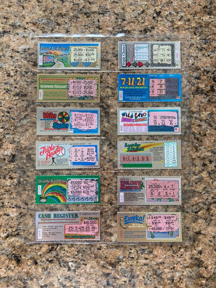 Vintage California Scratched Lottery Tickets - Complete Set 1985-1994 ...