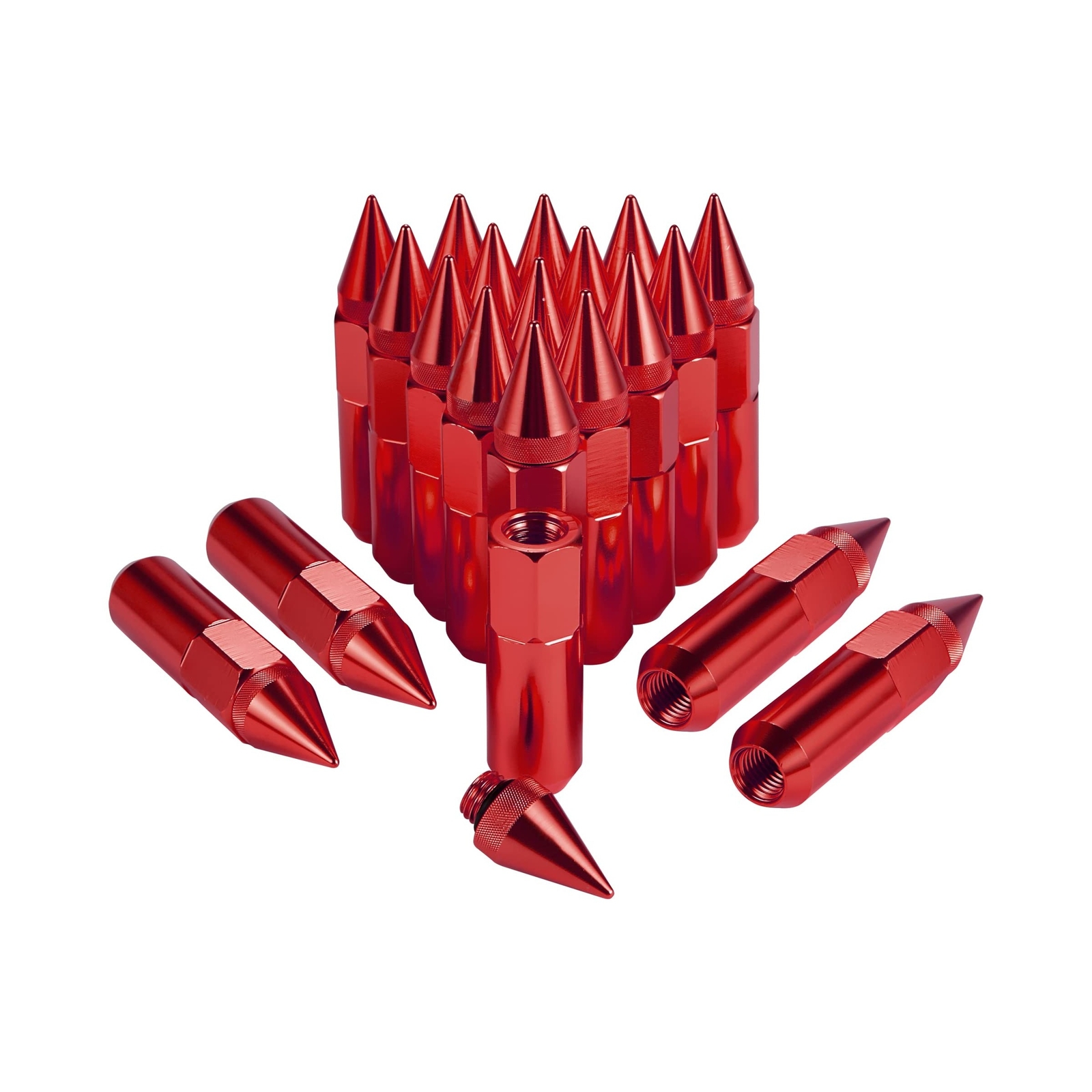 M12X1.5 Spikes Nuts - 20PCS Aluminum Anti Theft Wheel Spikes Lug Nut ...