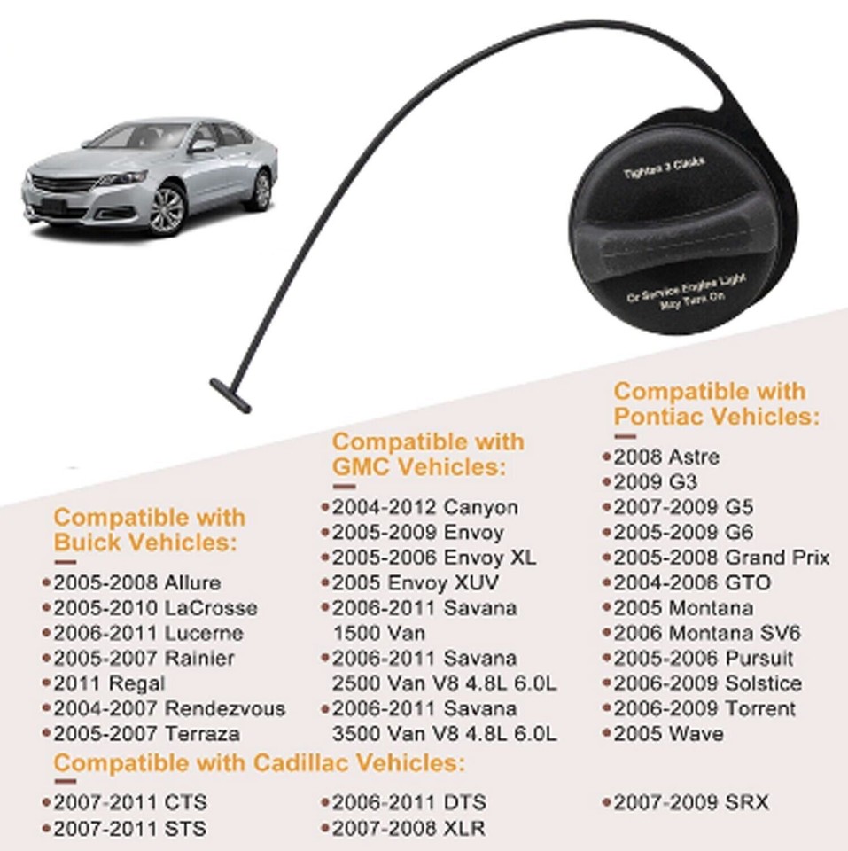 95995094 Fuel Tank Gas Cap with Tether for Chevy GMC Buick Pontiac New ...