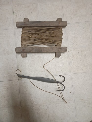 OLD CUBAN KING FISH LEAD HOOK& HAND HELD LINE | eBay
