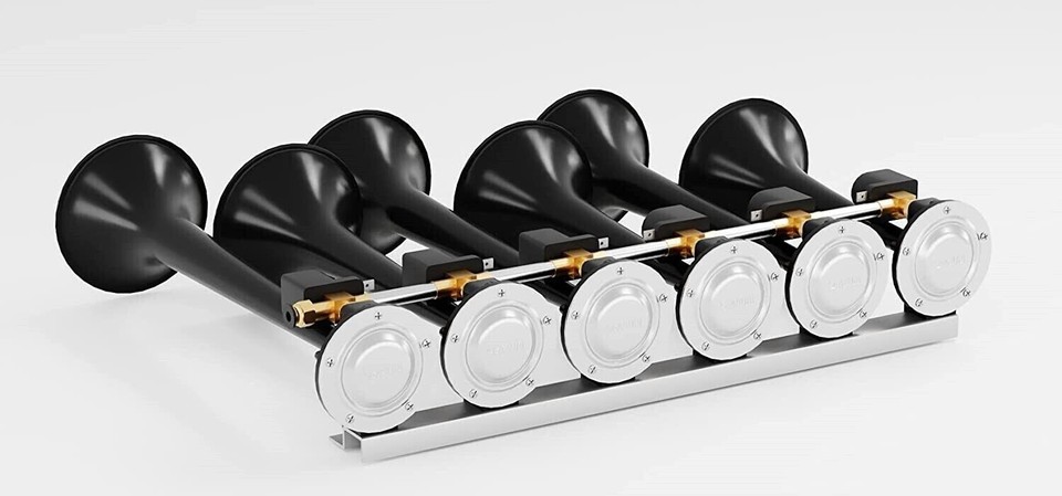 #24V 130dB 18 melody incl. BABY SHARK Air BASURI Horn Truck Lorry HDV 6 ...