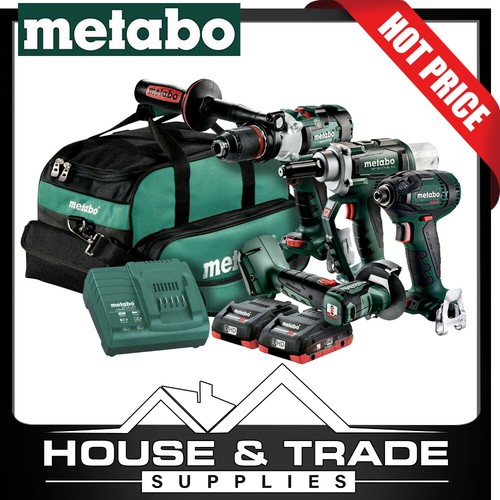 Metabo Brushless Drill Impact Driver Grinder Rivet Gun Kit 4 Pc 4.0Ah ...
