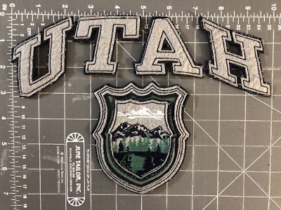 Utah Nom Lettres Patch Bouclier Crest Montagnes Ut Rocky Uinta Wasatch ...