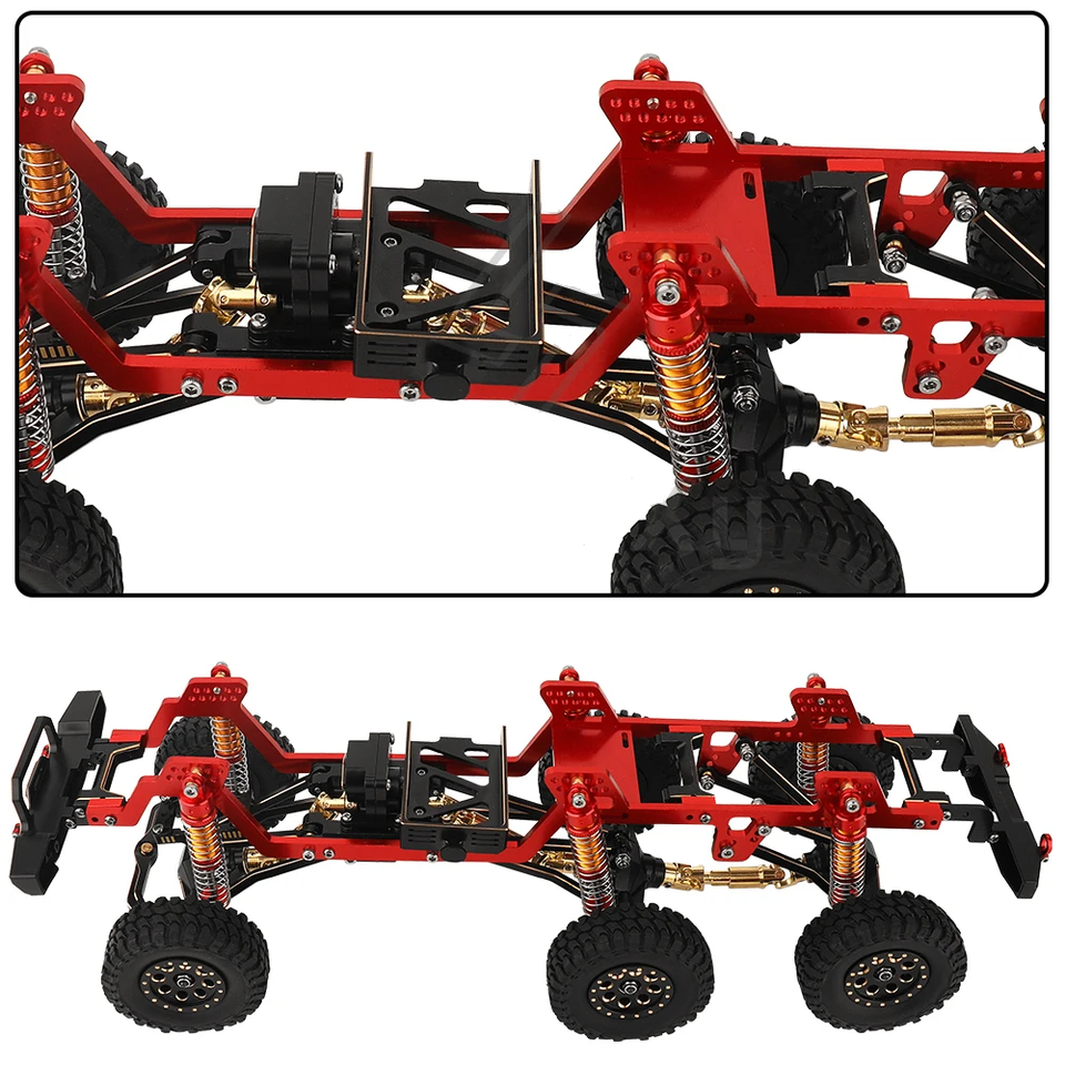 DIY Brass Metal 6x6 complete Chassis Frame Kit For 1/18 RC Crawler ...