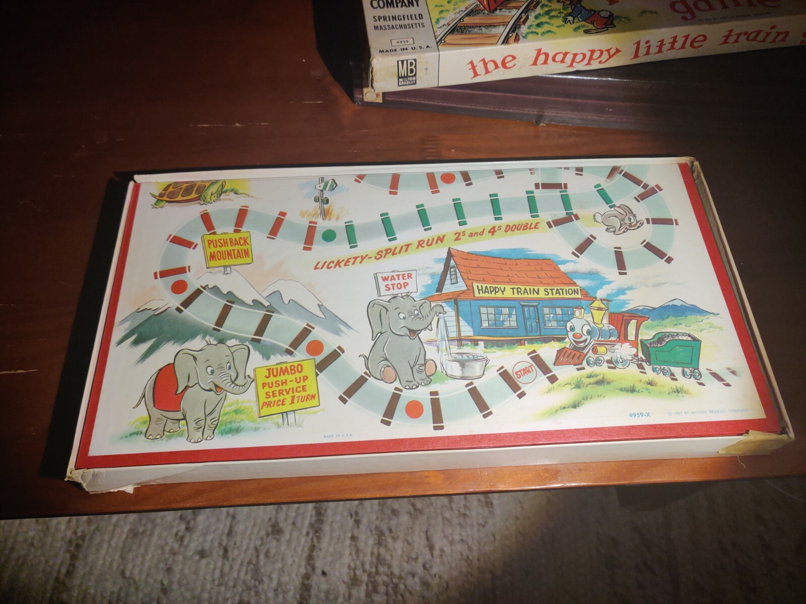 HAPPY LITTLE TRAIN Children's Board Game Vintage Milton Bradley 1957 ...