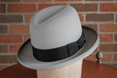 Vtg 40s-50s Stetson Royal DeLuxe St Regis Grey Fur Felt Vtg 40s-50s Stetson Royal DeLuxe St Regis Grey Fur Felt