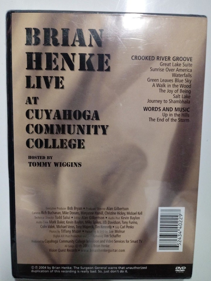 Brian Henke: Live at Cuyahoga Community College (DVD, 2004 ...