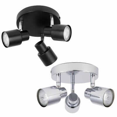 Modern Bathroom 3 Way Spotlight Ceiling Light Fitting IP44 Rated | eBay UK