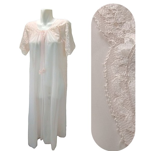 VTG Shadow Line Maxi Intimate Slip Dress Womens S Petite Pink Lace ...