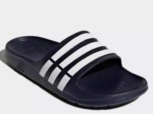 Adidas Duramo Navy Blue White Slides Sandals For Men Size 18 | eBay