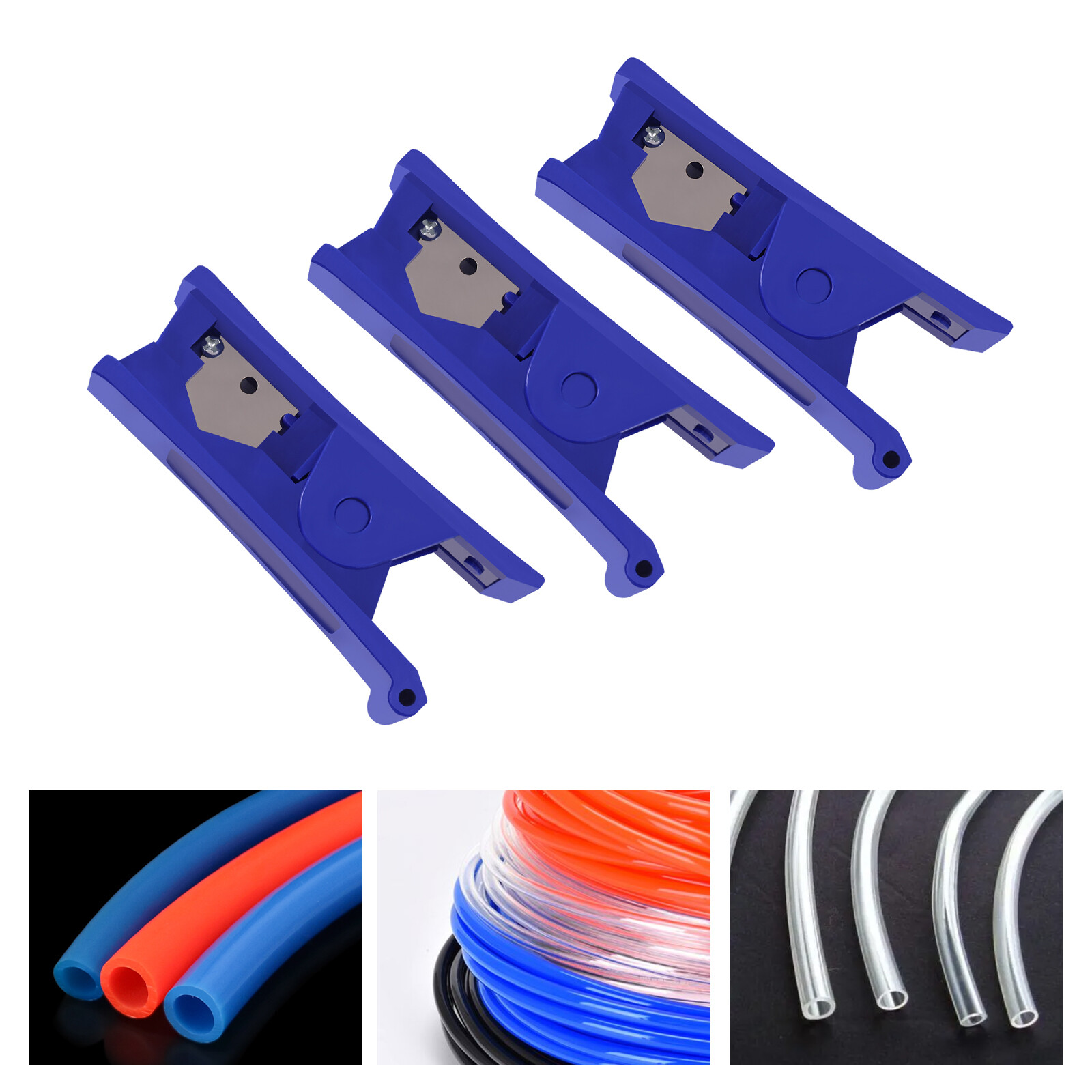 Set of 3 Hose Cutter for Air Line Nylon PU Plastic Rubber Tube Pipe ...