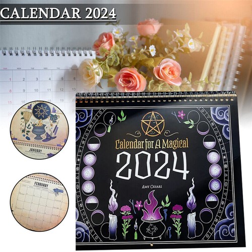 Witchcraft 12 Month Wheel of The Year Moon Phase Wall Calendar Decor ...