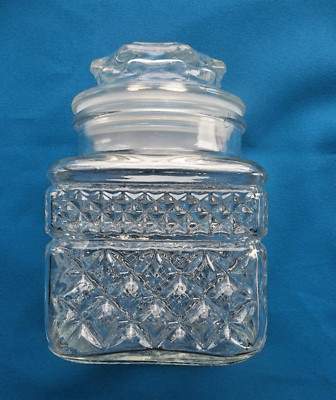 Anchor Hocking Crystal Storage Jar-Wexford Pattern - 5.5" Tall ...