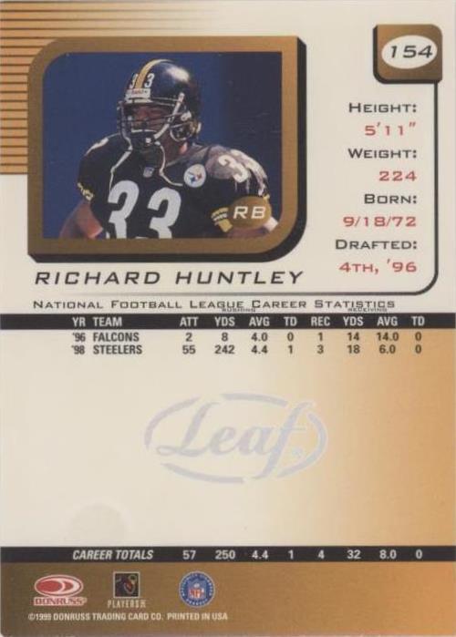 1999 Leaf Rookies & Stars Richard Huntley #154 for sale | eBay