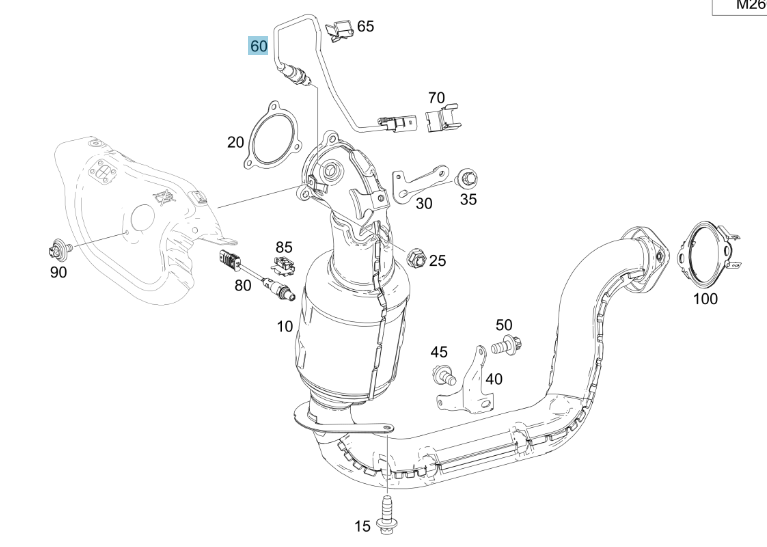 Lambda sensor upstream of catalytic converter Mercedes A0005424300 | eBay