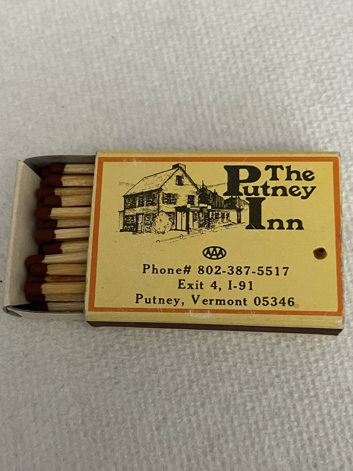 The Putney Inn Restaurant Lounge Vermont Vintage Matchbook Unused ...