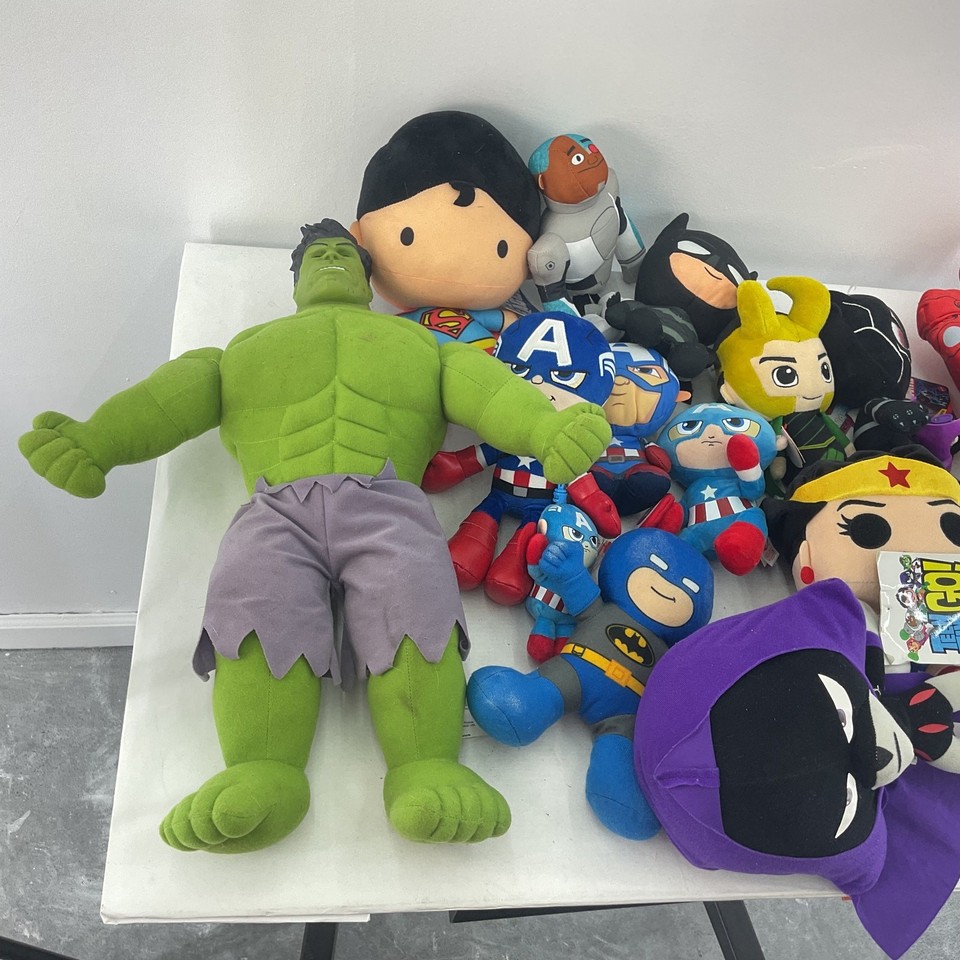 DC Comics Marvel Mixed Stuffed Animals LOT Preowned 5 lbs Batman Iron ...