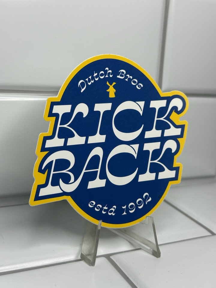 Dutch Bros Blue/Yellow/ White Kick Back Sticker Collectable New! | eBay