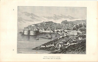 Press Engraving - Italy - RAGUSA - View Taken From PLOTCHE - Drawing By ...