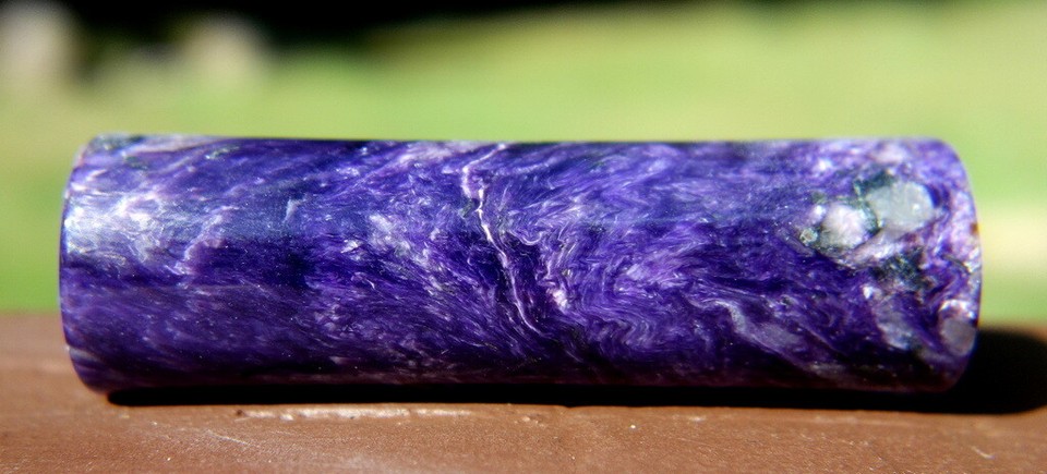 Charoite Massage Cylinder / Wand ~ Rich Purple and Black Crystal Russia ...