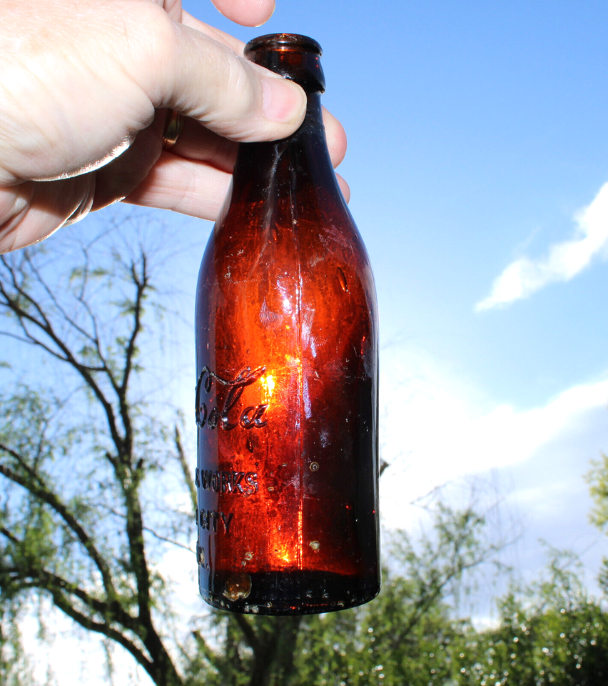 RARE STRAIGHT SIDED AMBER COCA COLA BOTTLE " UNION CITY, TENN. PORTERS ...