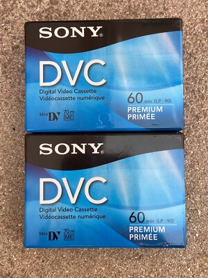 2 Sealed NEW - SONY DVC Premium Mini DV 60 Min Digital Video Tapes ...
