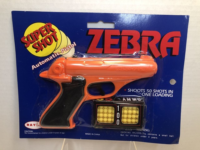 RARE Blue Vintage Rayline Zebra II 2 Automatic Toy Pistol Gun W/ Ammo ...