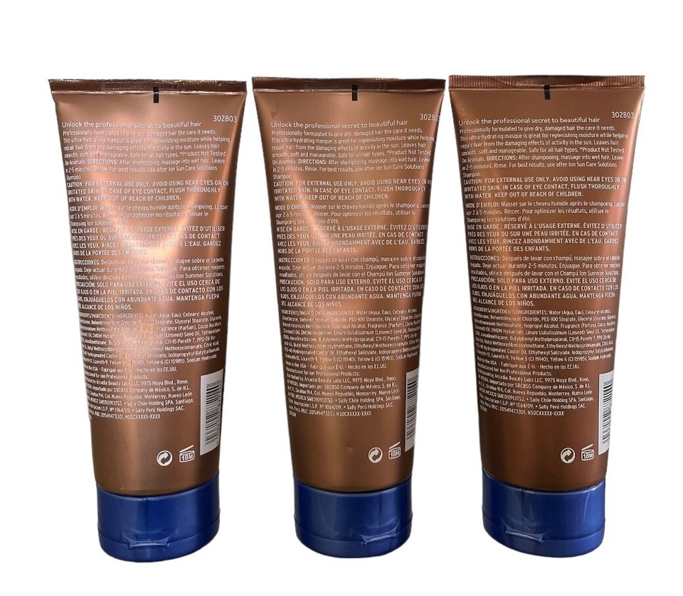 Ion Sun Care Solutions Deep Conditioning Treatment New Pack Of 3 | eBay