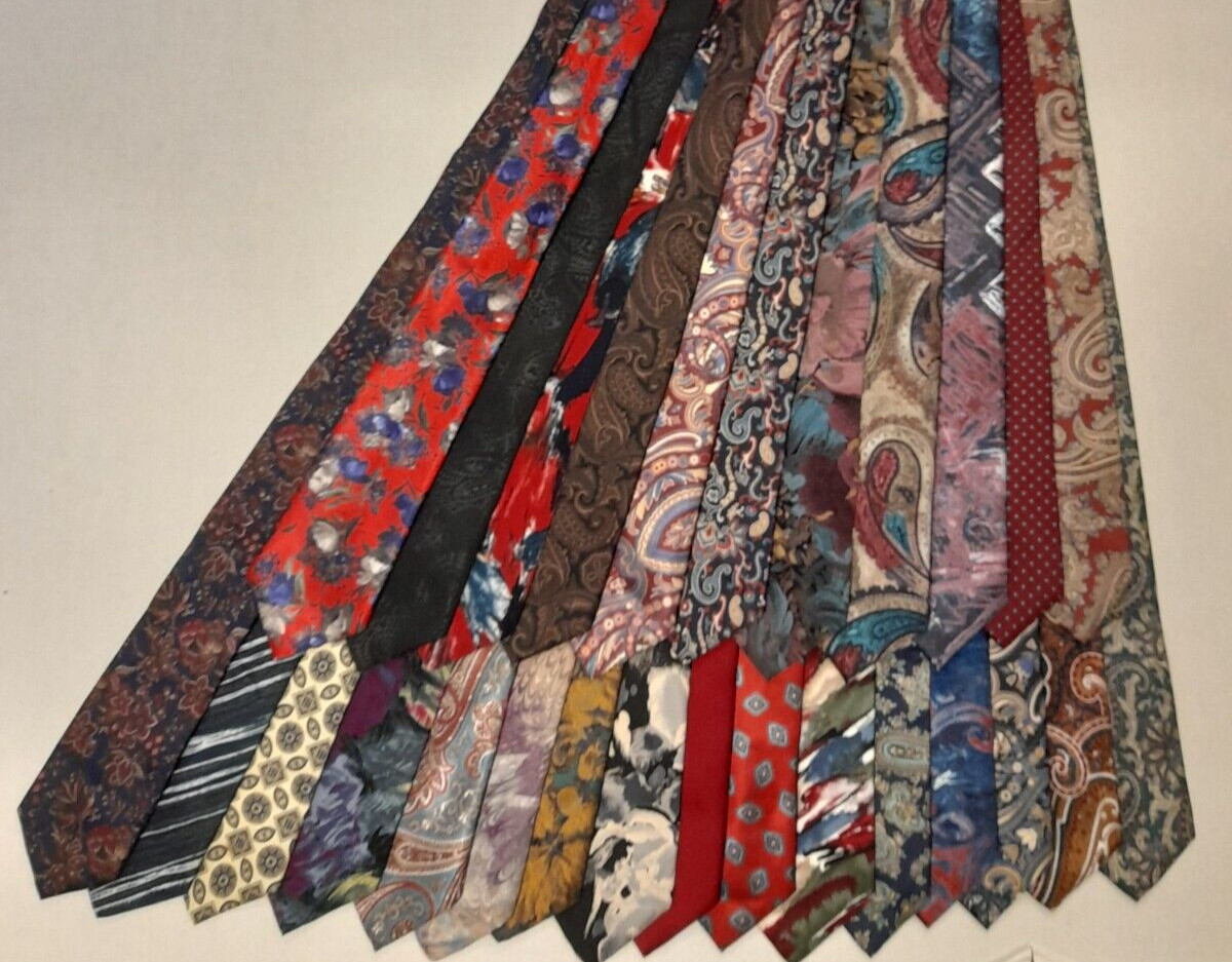 Vintage Retro Lot of 27 Neck Ties Various Colors Patt… - Gem