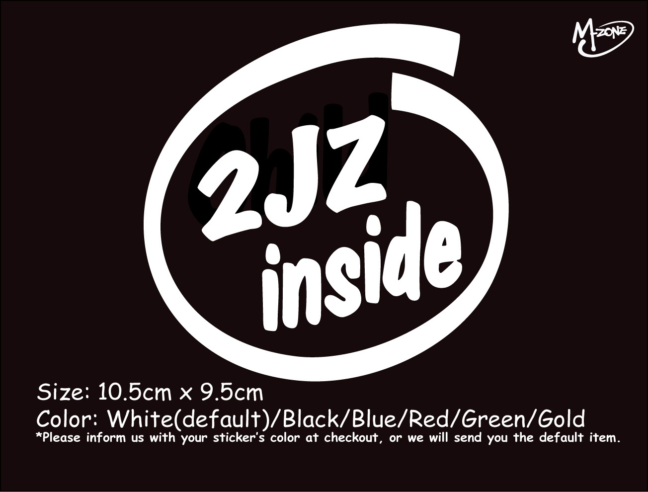 2JZ INSIDE Reflective Funny Car Boat Stickers Decals Sticker Best Gift ...