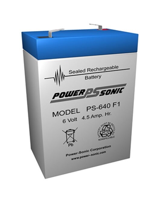 Power-Sonic PS-640 F1 6V 4.5AH SLA Battery for Security Alarm Emergency ...