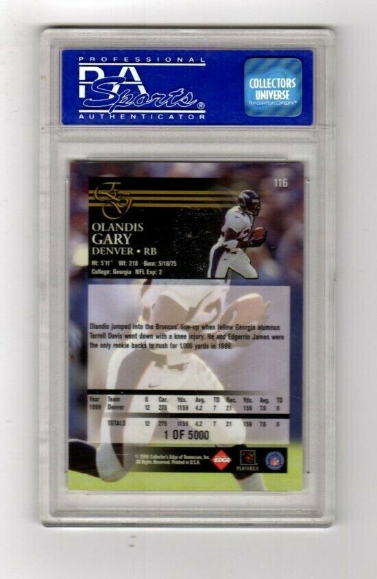 2000 Collector's Edge Graded #116 "OLANDIS GARY" rookie card PSA 9 MINT ...