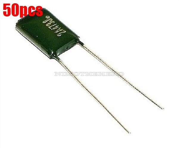 50Pcs 100V 0.047UF 47Nf 47000PF 2A473 J ±5% Mylar Film Capacitor Radial ...
