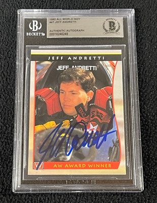 Jeff Andretti Signed 1992 All World Indy Card #47 Beckett Certified | eBay