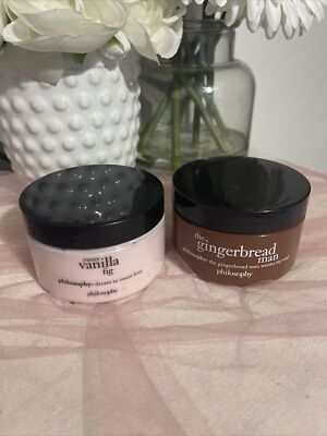 Set Of 2 PHILOSOPHY Gingerbread Man & Vanilla Fig Body Soufflé 8oz New ...