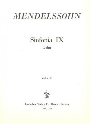 SINFONIA IX C-DUR MUSIQUE D'ENSEMBLE by FELIX MENDELSSOHN BA Book The ...