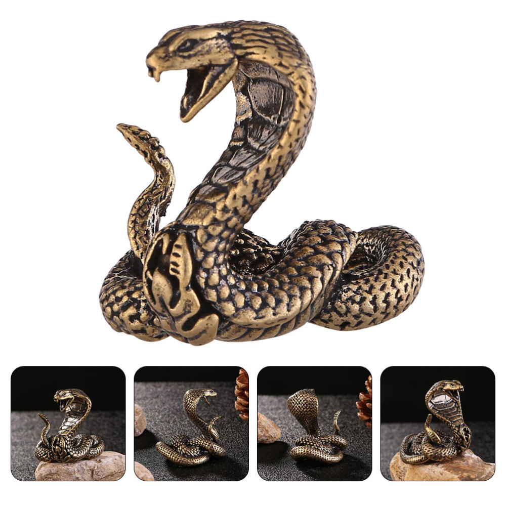 Metal Snake Figurine Sculpture Brass Snake Statues Snake Figurine ...