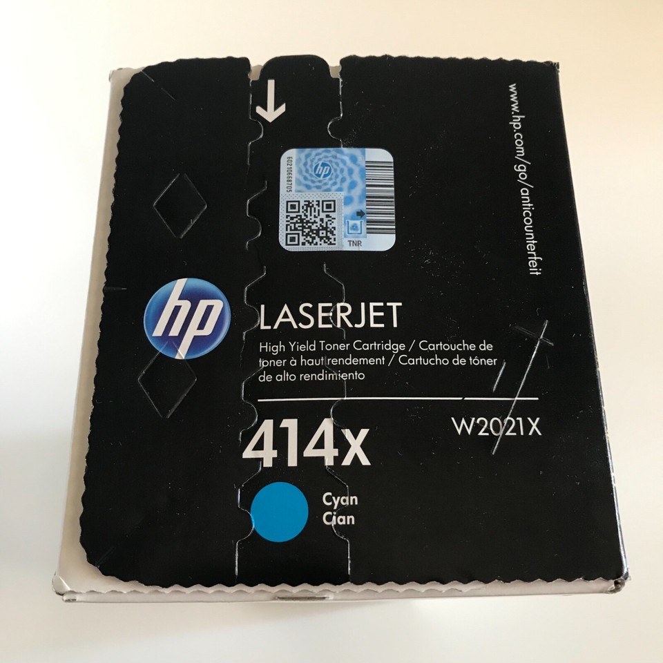 HP 414X W2021X Cyan Print Cartridge Genuine OEM Laserjet Toner M454 ...