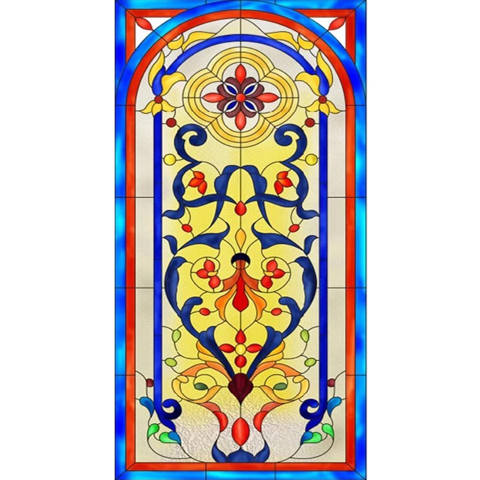 Vintage Self-adhesive Window Film Frosted Stained Privacy Glass Sticker ...