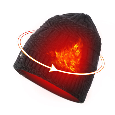 DUKUSEEK Heated Hat, Electric Winter Heated Beanie Hat w Rechargeable ...