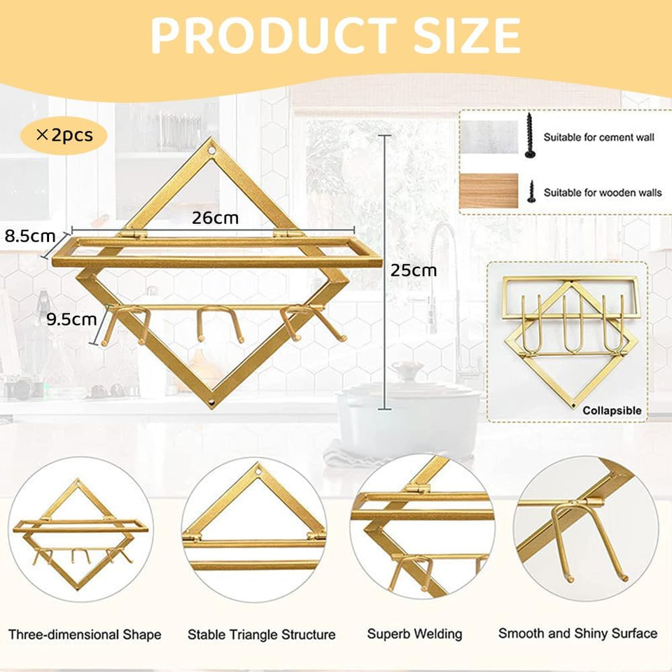 2 Pack Creative Wall Mounted Wine Rack Bar Wine Display Shelf for ...