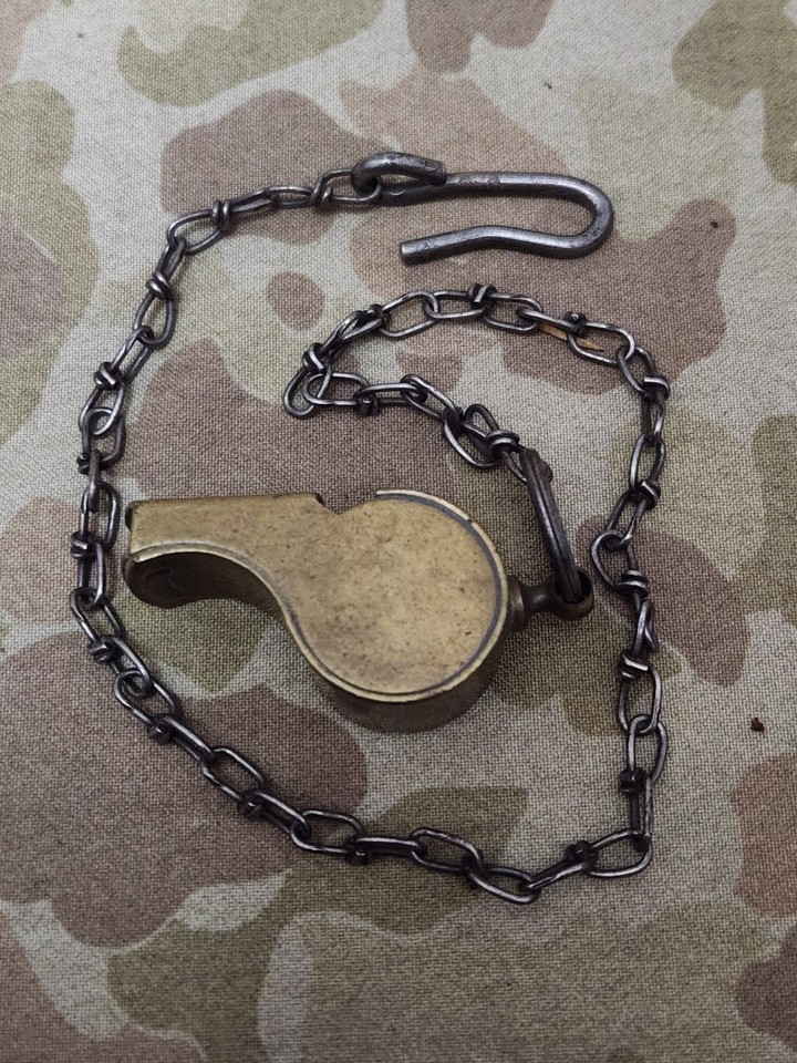 WW2 US MILITARY BRASS WHISTLE USMC Para Marine Raider US Army Ranger ...