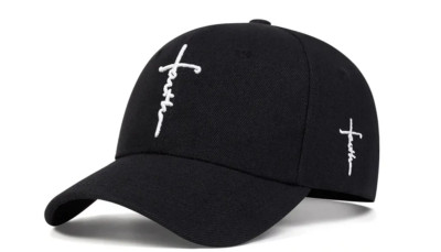 Catholic Christian Cross Jesus Faith Embroidery Black Cap Hat Baseball ...