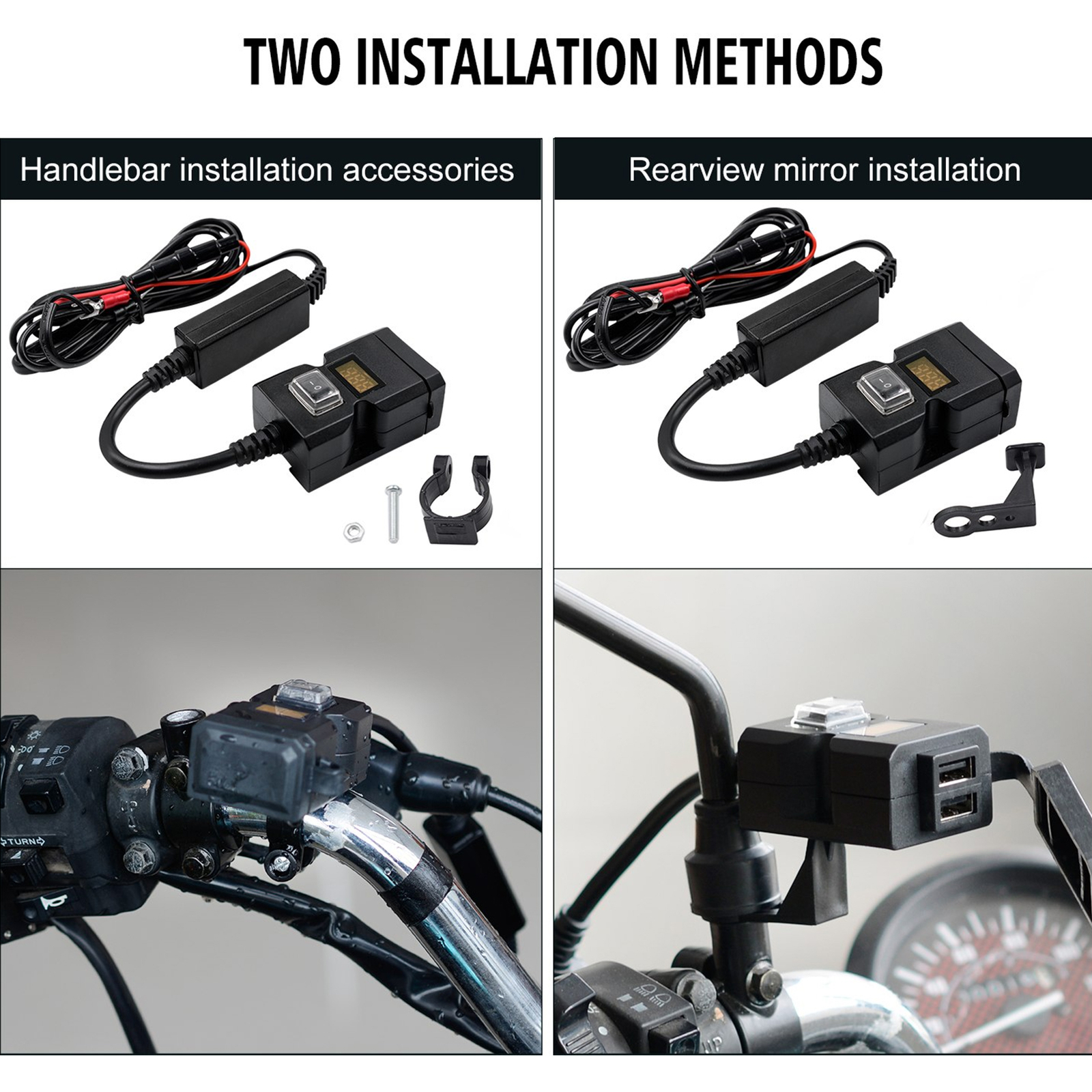 SPG Dual USB Port Motorcycle With Bracket Fast Charging Power Supply ...