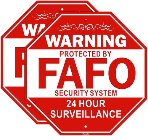 2 Pack FAFO Security Signs, 10” X 10” Aluminum Home Security Signs ...